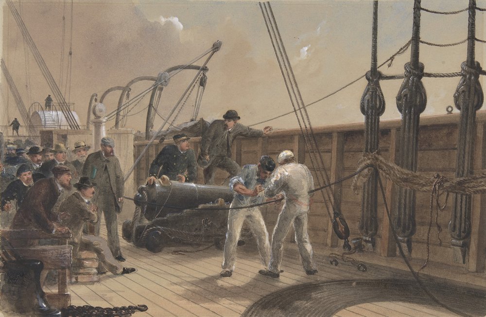 Splicing the Cable after the First Accident on Board the Great Eastern