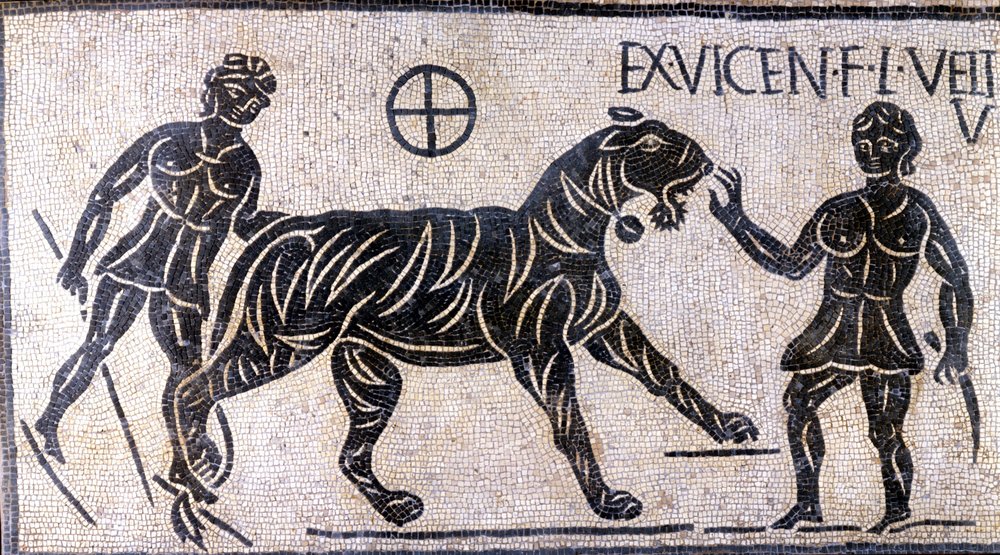 Tiger Tamers in the Walls of the Colosseum by Roman Roman