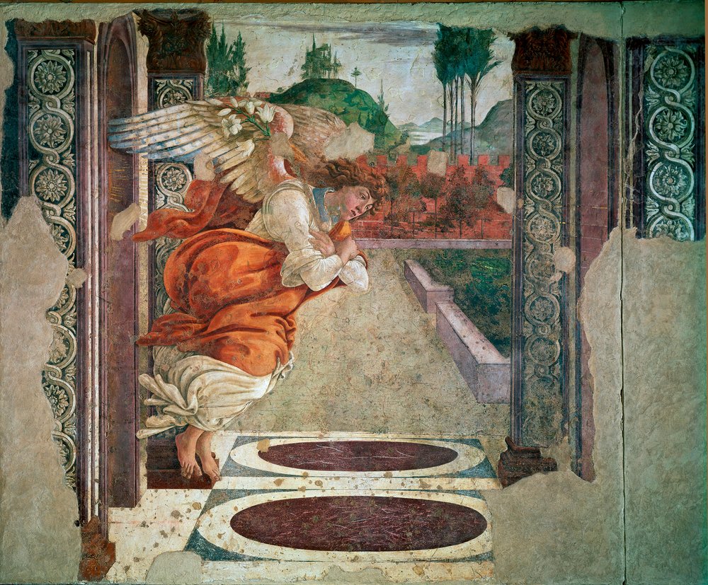 Angel of the Annunciation (detail) by Sandro Botticelli