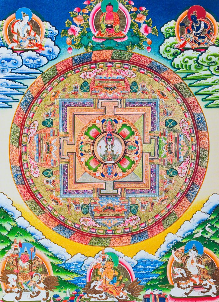 Mandala with one thousand arms Avalokiteshvara; the sacred, magical ...