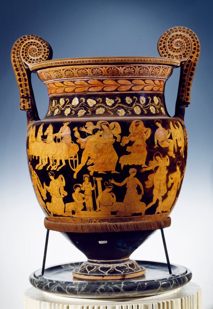 Red-figure volute krater, Apulian by Sisyphus Painter