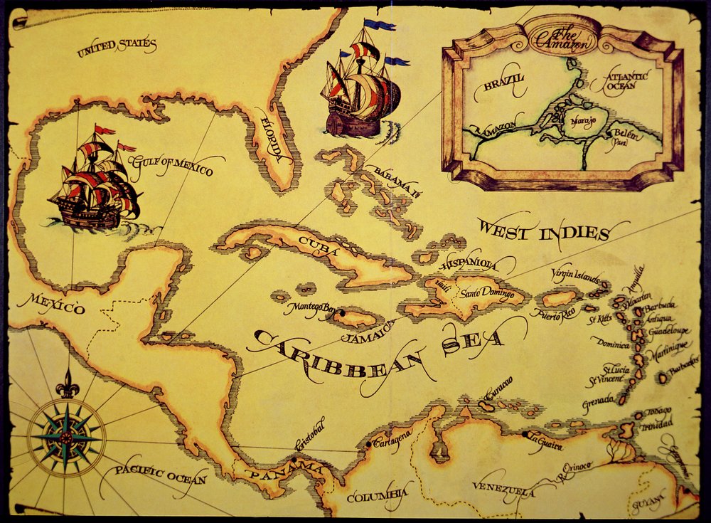 Map of the Spanish Main by Spanish School: Fine art print