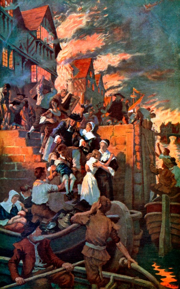 The Great Fire of London in 1666