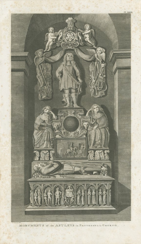 Interior of Patshull Church - Astley's Tombs by T Carter