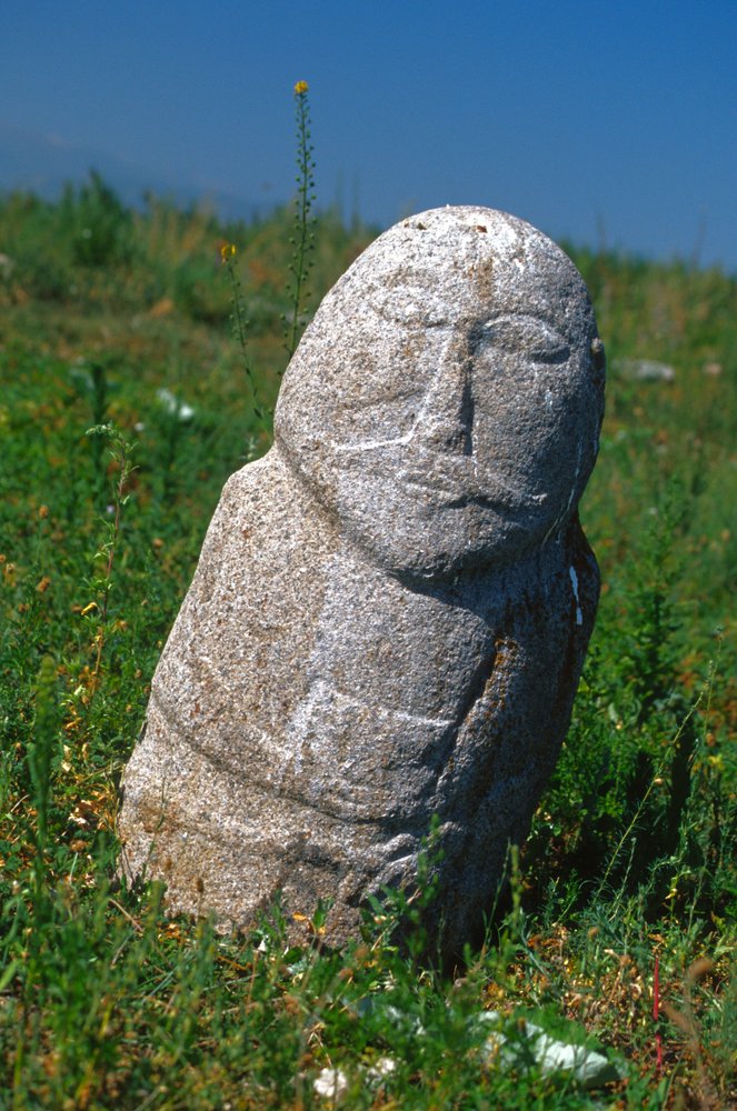 A burial stone of the Western Turkic Khanate, 6th-10th century