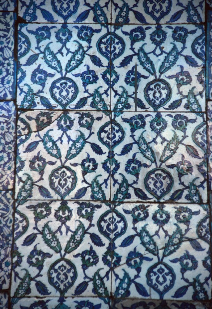 Panel of Ottoman Tiles by Turkish School: Fine art print