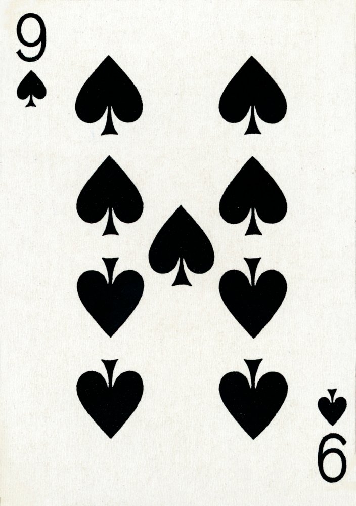 9 of Spades from a deck of Goodall & Son Ltd. playing cards