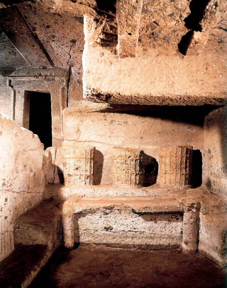 Etruscan architecture: bell tomb. 7th century BC. Cerveteri. Necropolis ...