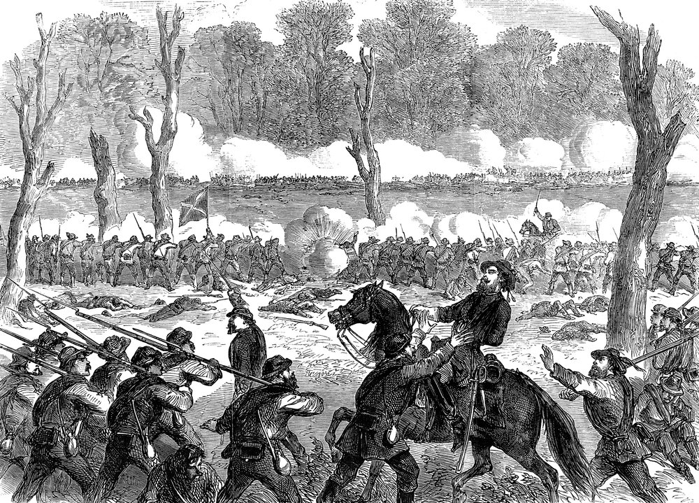 Confederate General Hood Wounded at the Battle of Chickamauga, American ...