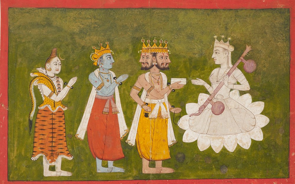 Devi Revered by Brahma, Vishnu, and Shiva by Unbekannt