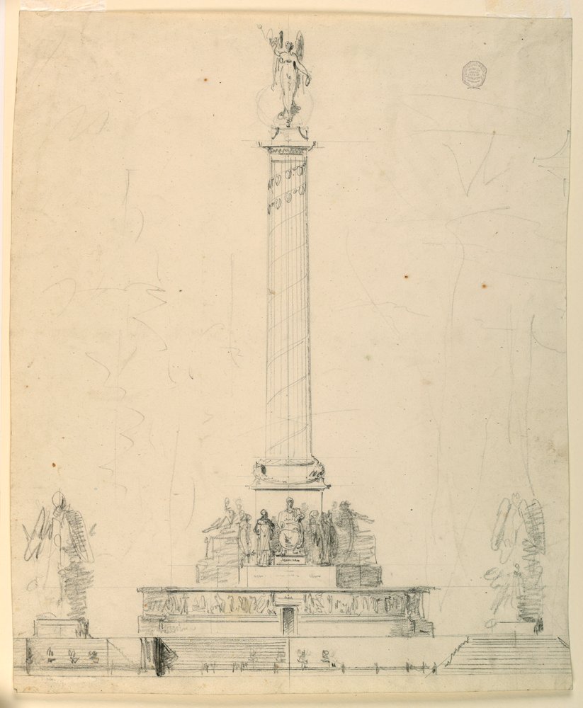 Drawing, Elevation of a Victory Monument by Unbekannt
