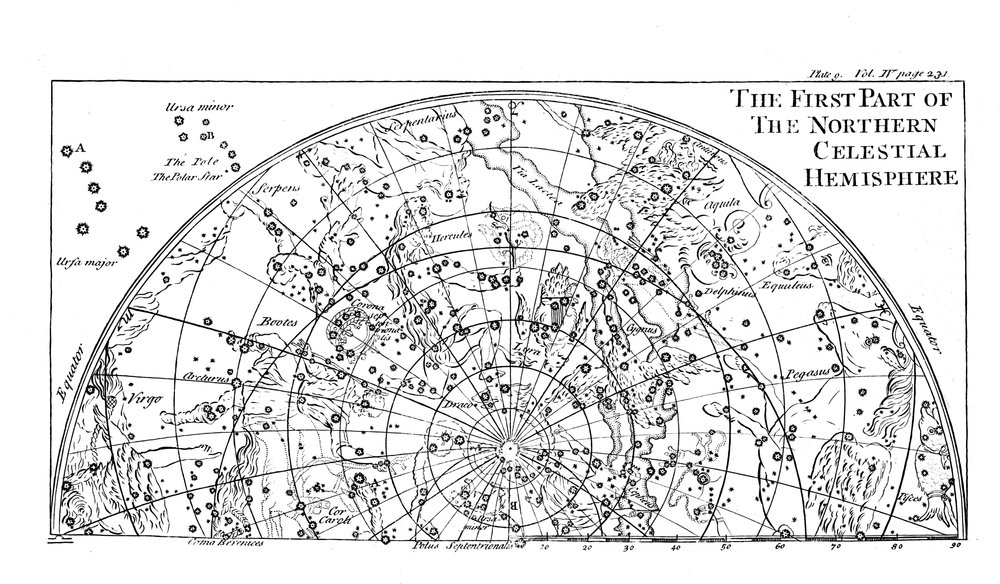First part of the star chart of the Northern Celestial Hemisphere ...