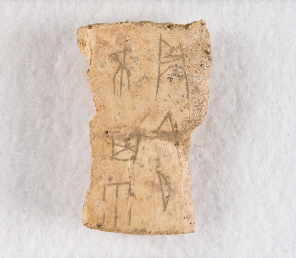 Inscribed Bone Fragment Oracle Bone by Unbekannt