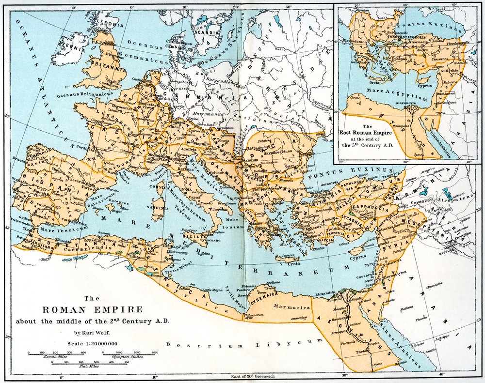 Map of the Roman Empire, 2nd century AD by Unbekannt