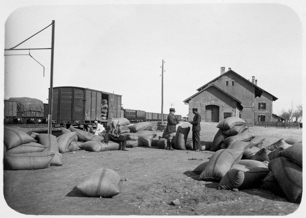 Soldiers of the French Foreign Legion at a railway yard, Syria, 20th ...