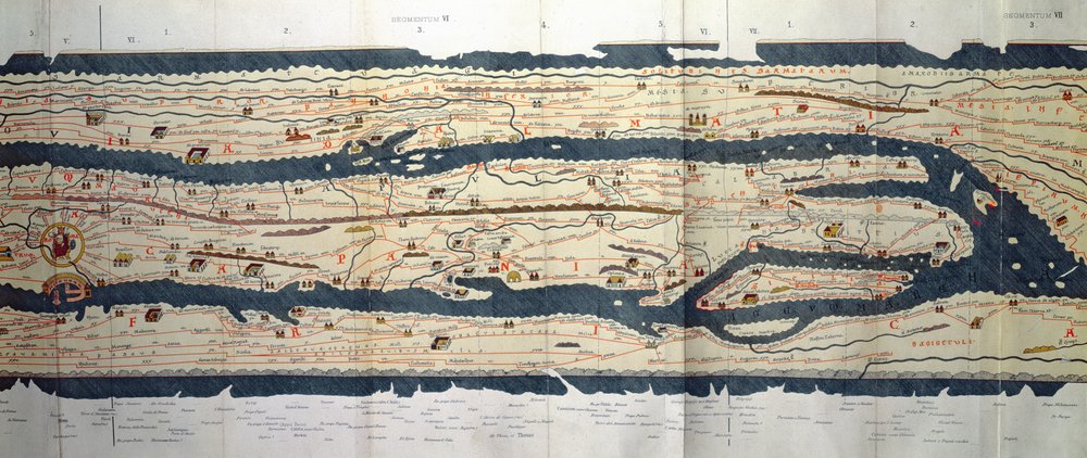 Detail of Italy from the Peutinger map copy