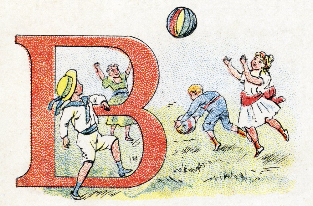 Letter B Balloon. Alphabet of Phosphatine Falieres. Engraving. Brevete ...