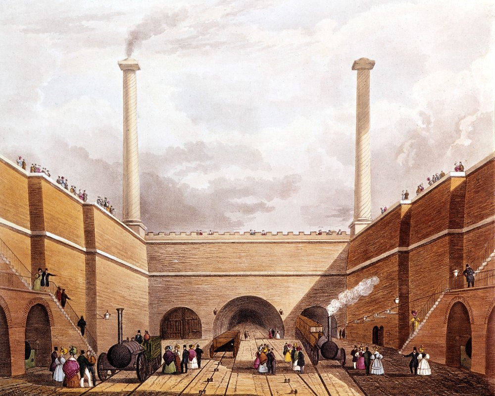 The new railway line between Manchester and Liverpool. Inauguration ...