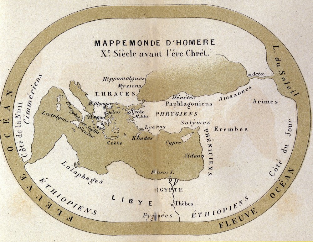 The world map of Homer. 9th century BC by Unknown artist