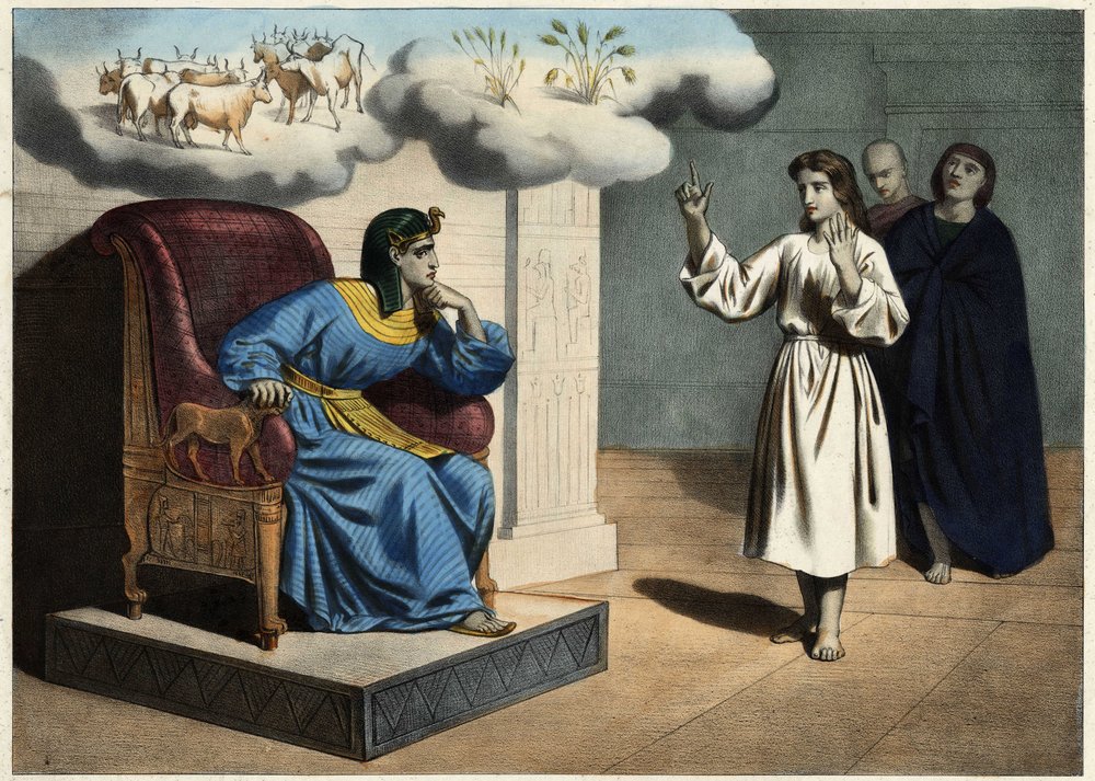 Joseph explaining the meaning of the Pharaoh's dream (namely: the seven ...