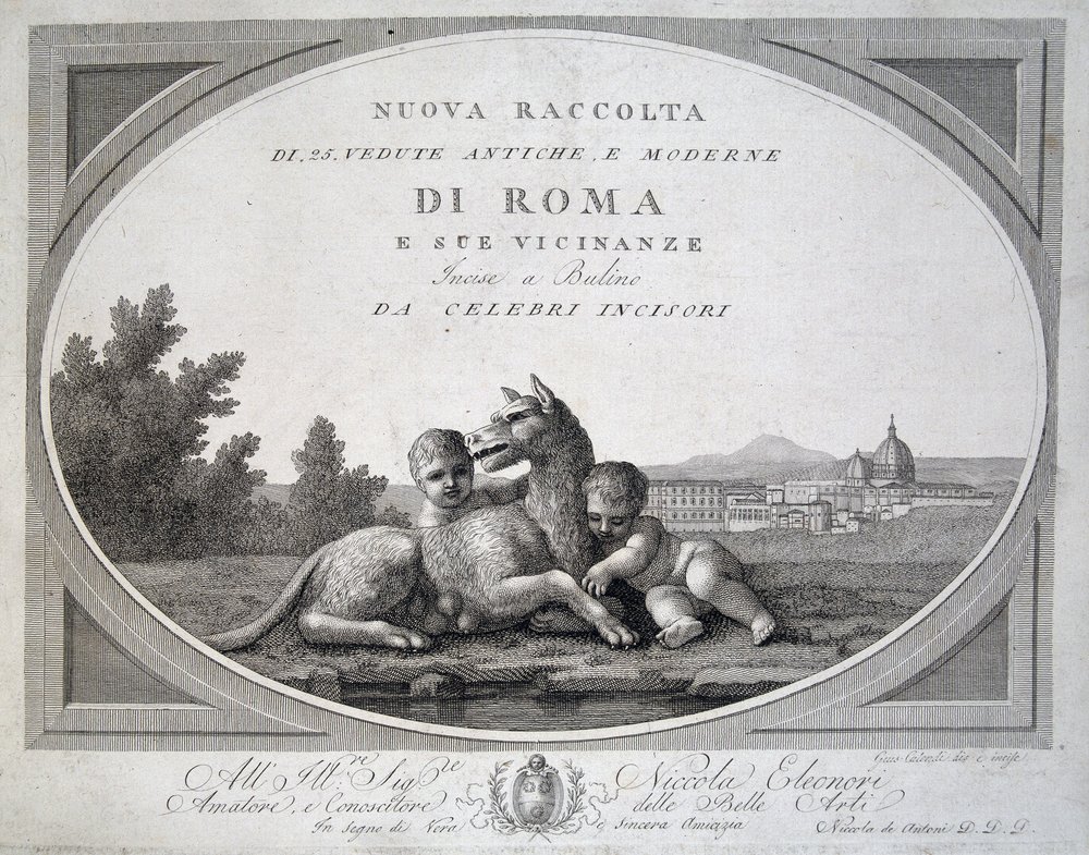 Remus and Romulus and the wolf - in Collection of views of Rome