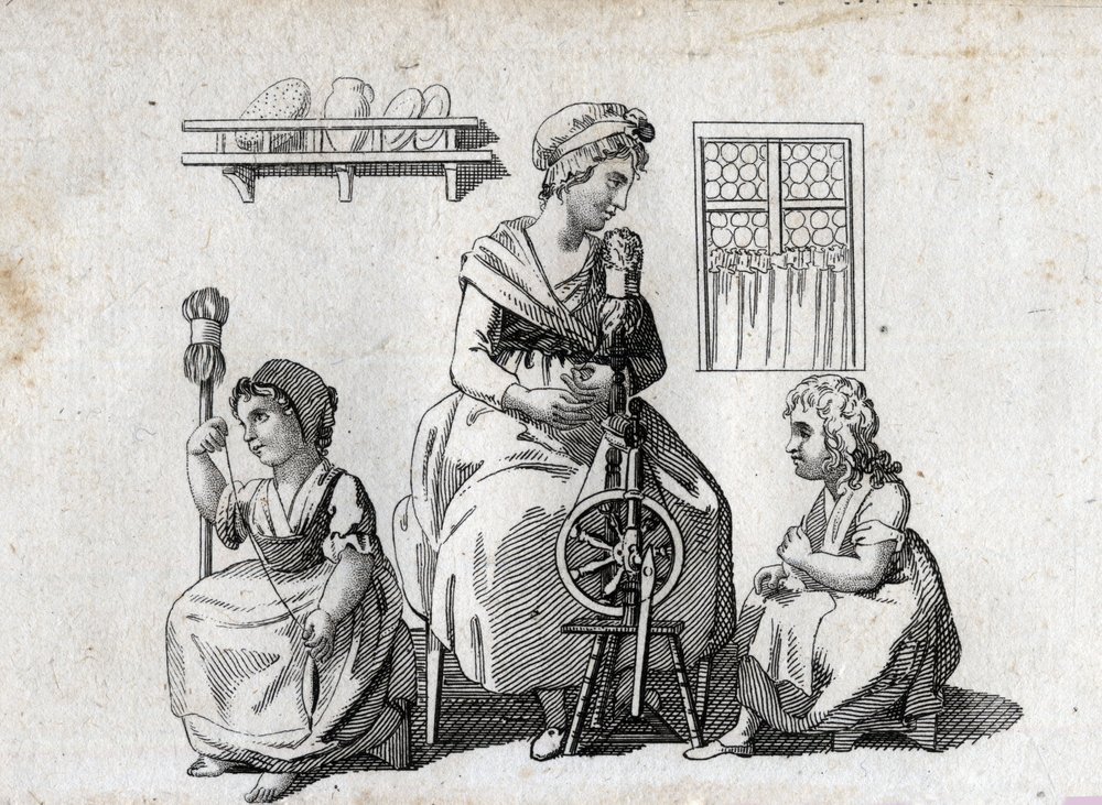 spinning wool drawing