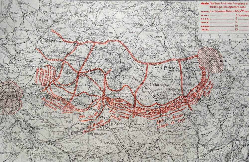Map depicting the German advance into France