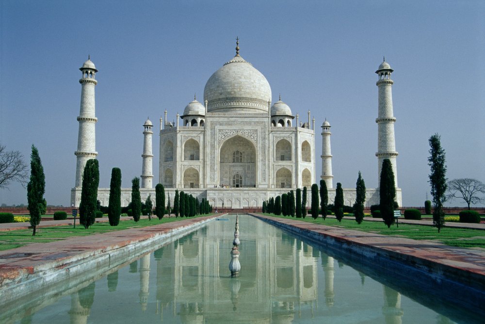 View of the Taj Mahal, built by Emperor Shah Jahan, completed in 1643