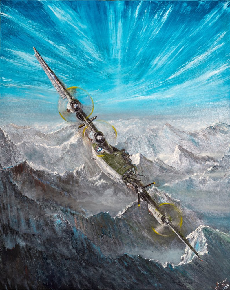 B-24 Liberator Swiss Landing 7 by Vincent Alexander Booth