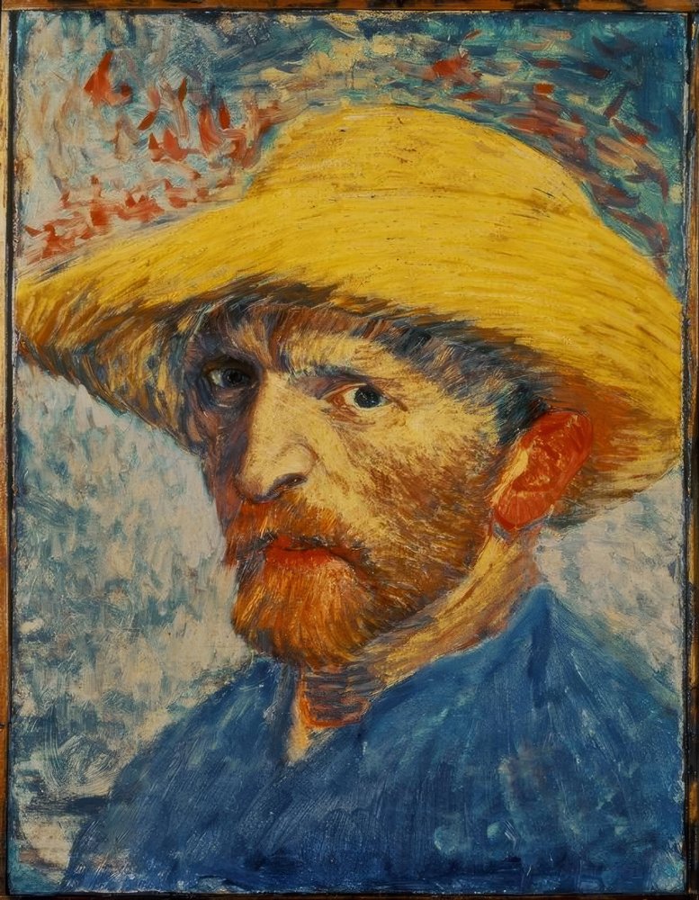 Self-Portrait with Yellow Straw Hat by Vincent van Gogh