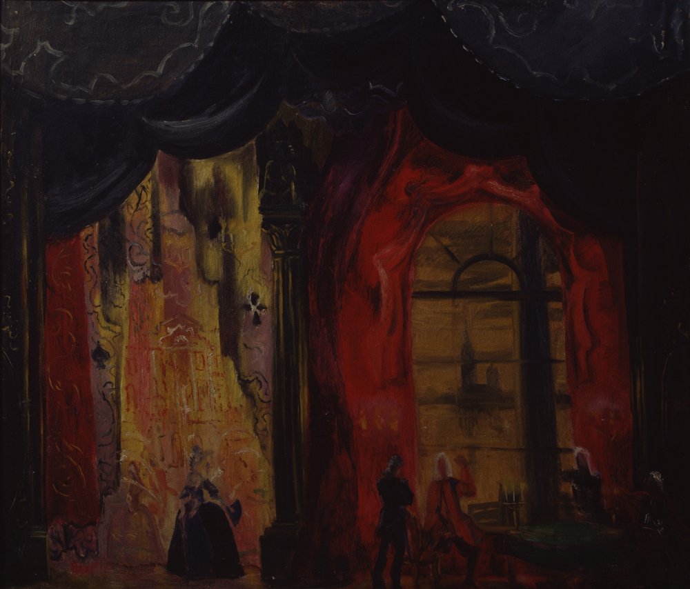 Stage design for the opera Queen of Spades by P. Tchaikovsky, 1944