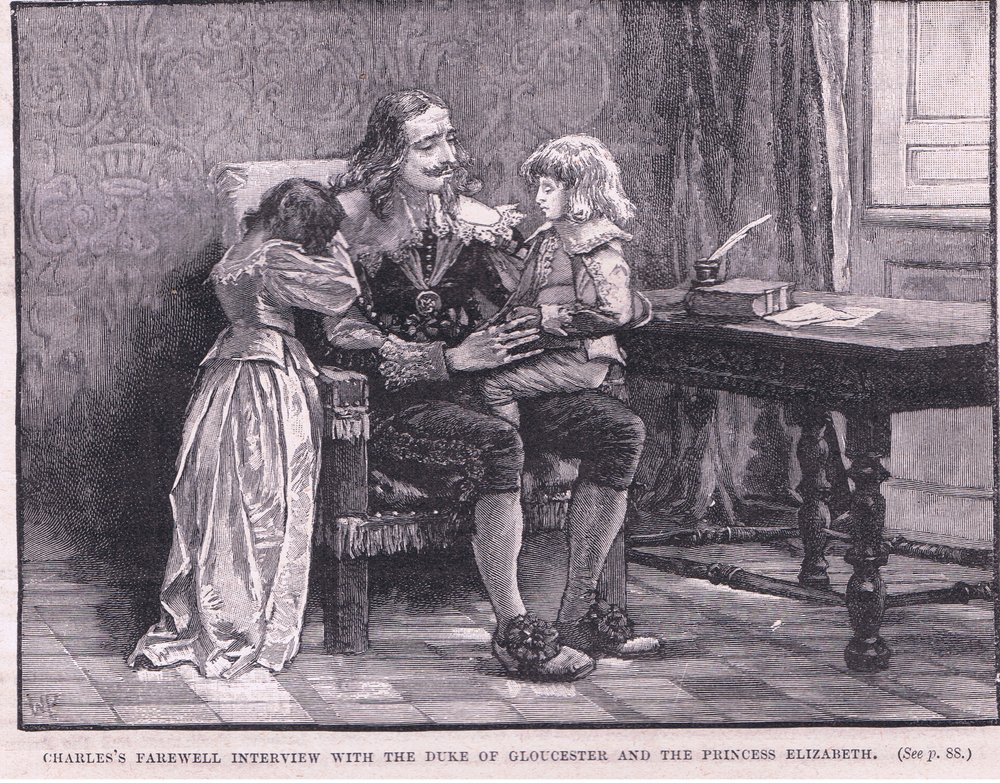 Charles's farewell interview with the Duke of Gloucester and Princess ...