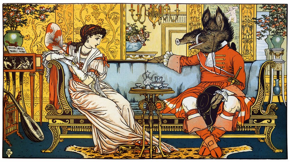 Beauty and the Beast Illustration by Walter Crane