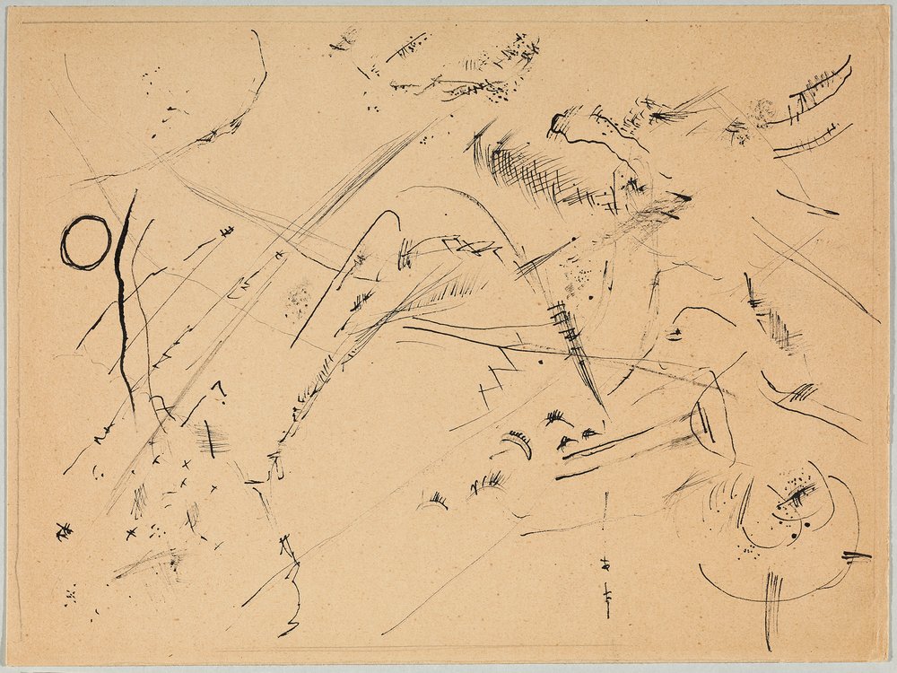Drawing 'With Forest and Rainbow' by Wassily Kandinsky