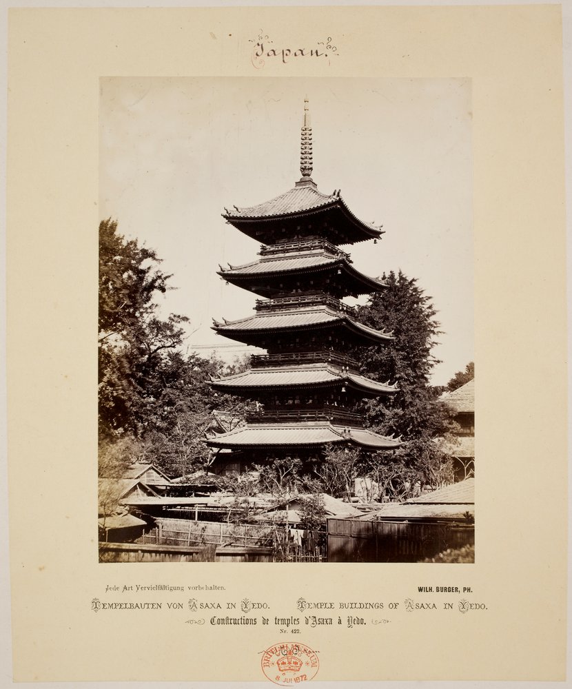 Temple Buildings of Asaxa in Yedo (Edo) by Wilhelm J. Burger