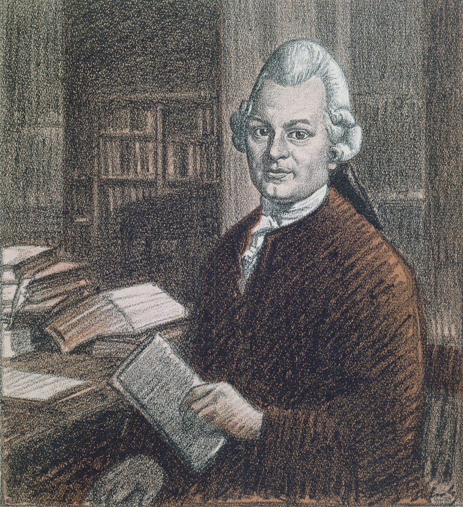 Portrait of Gotthold Ephraim Lessing, illustration from 'Simplicissimus ...