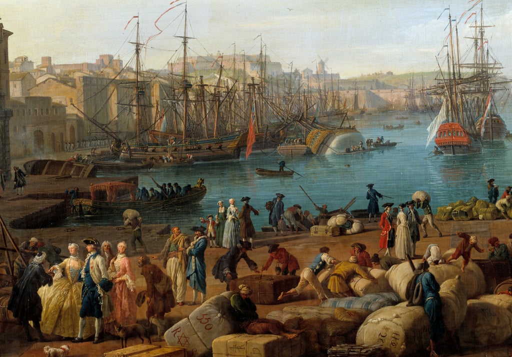 The port of Marseille in the 18th century Detail representing the ...