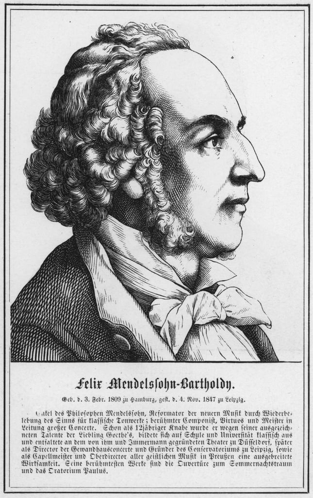 Felix Mendelssohn-Bartholdy (engraving) by German School
