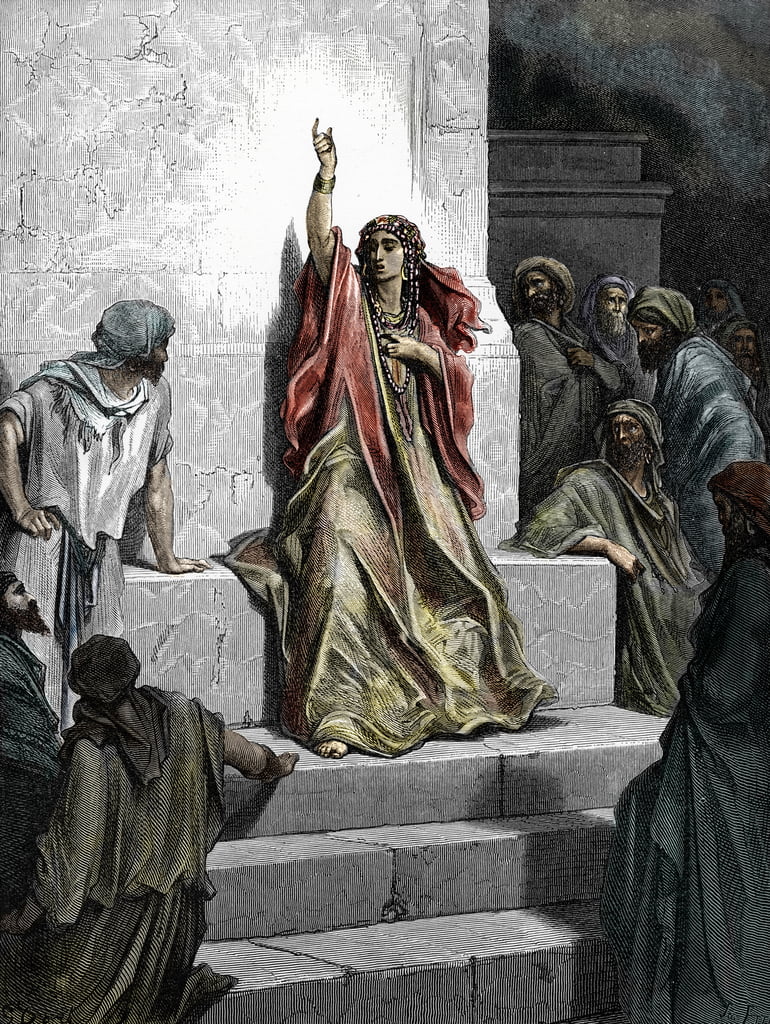 The Prophetess Deborah (Prophetess Debora) Engraving from “Bible ...