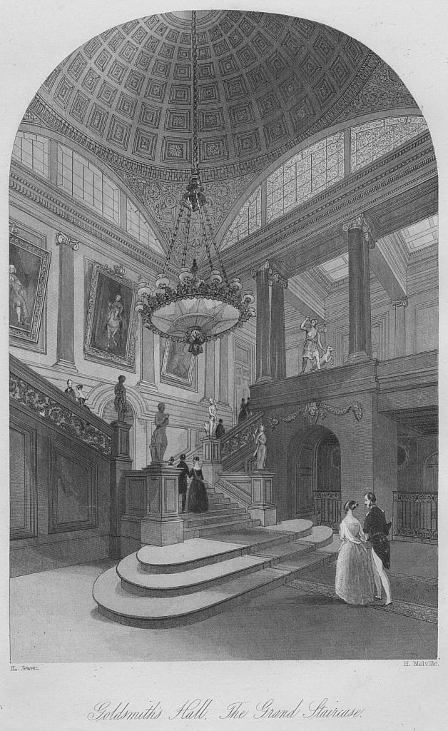Goldsmiths Hall. The Grand Staircase, c1841