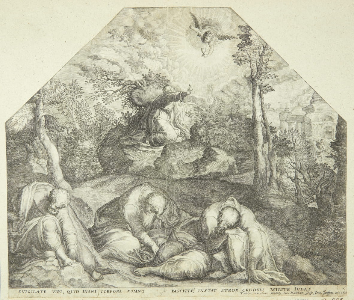 Jesus in the Garden of Gethsemane by Jacob Matham