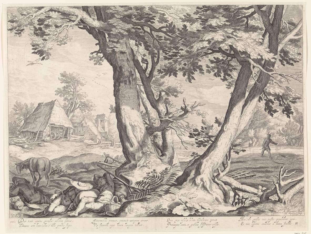 Landscape with the parable of the sower by Jacob Matham