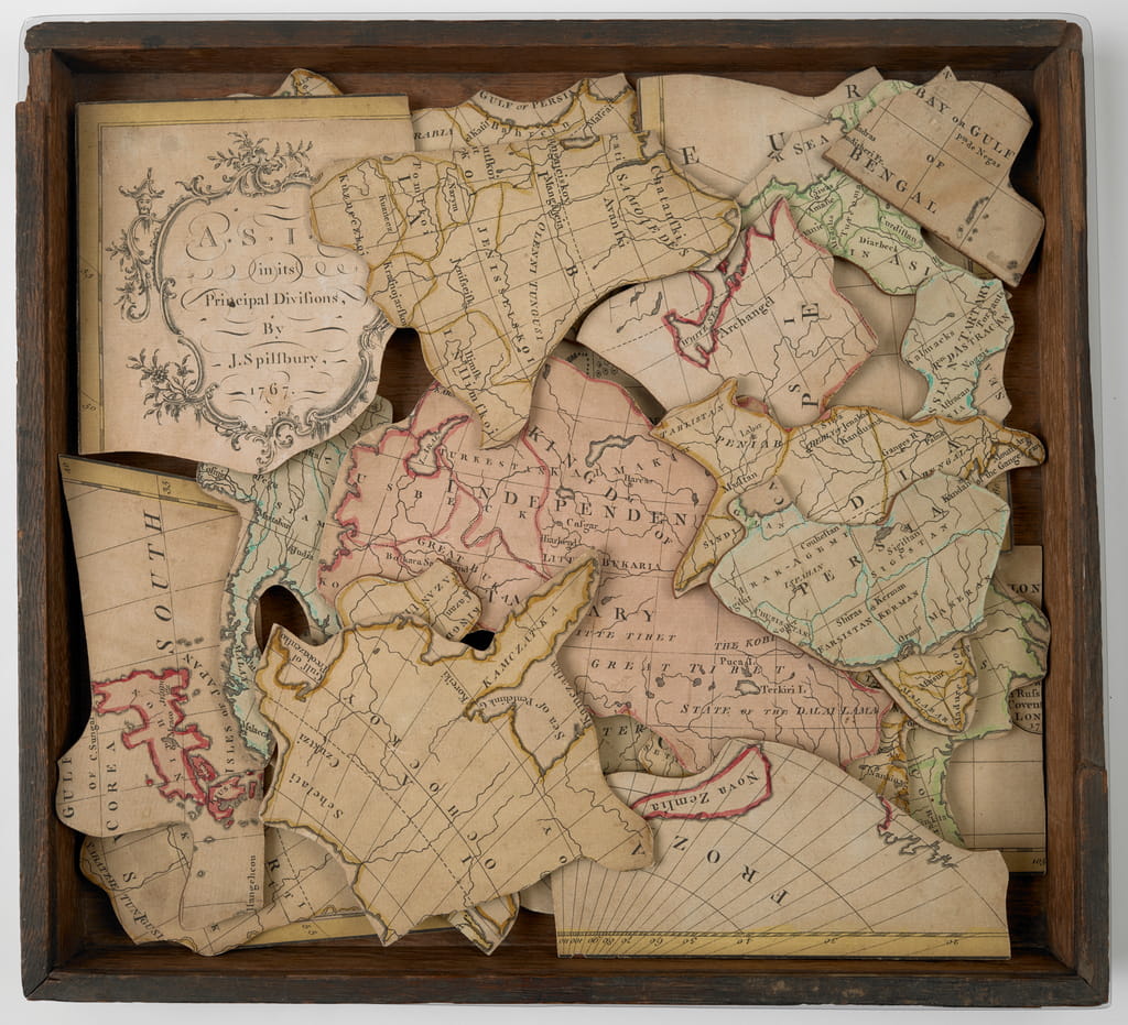 A map of Asia in the form of a jigsaw puzzle (engraving on board)
