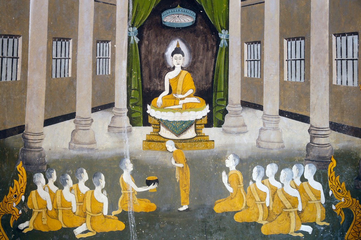 Fresco Depicting a Scene of the Buddha's Life in Wat Phra Doi Suthep ...