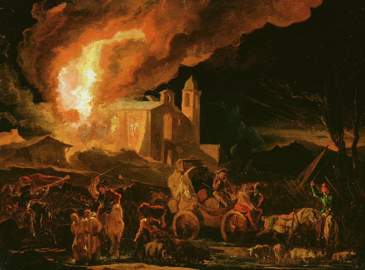 Soldiers Sacking a Burning Monastery
