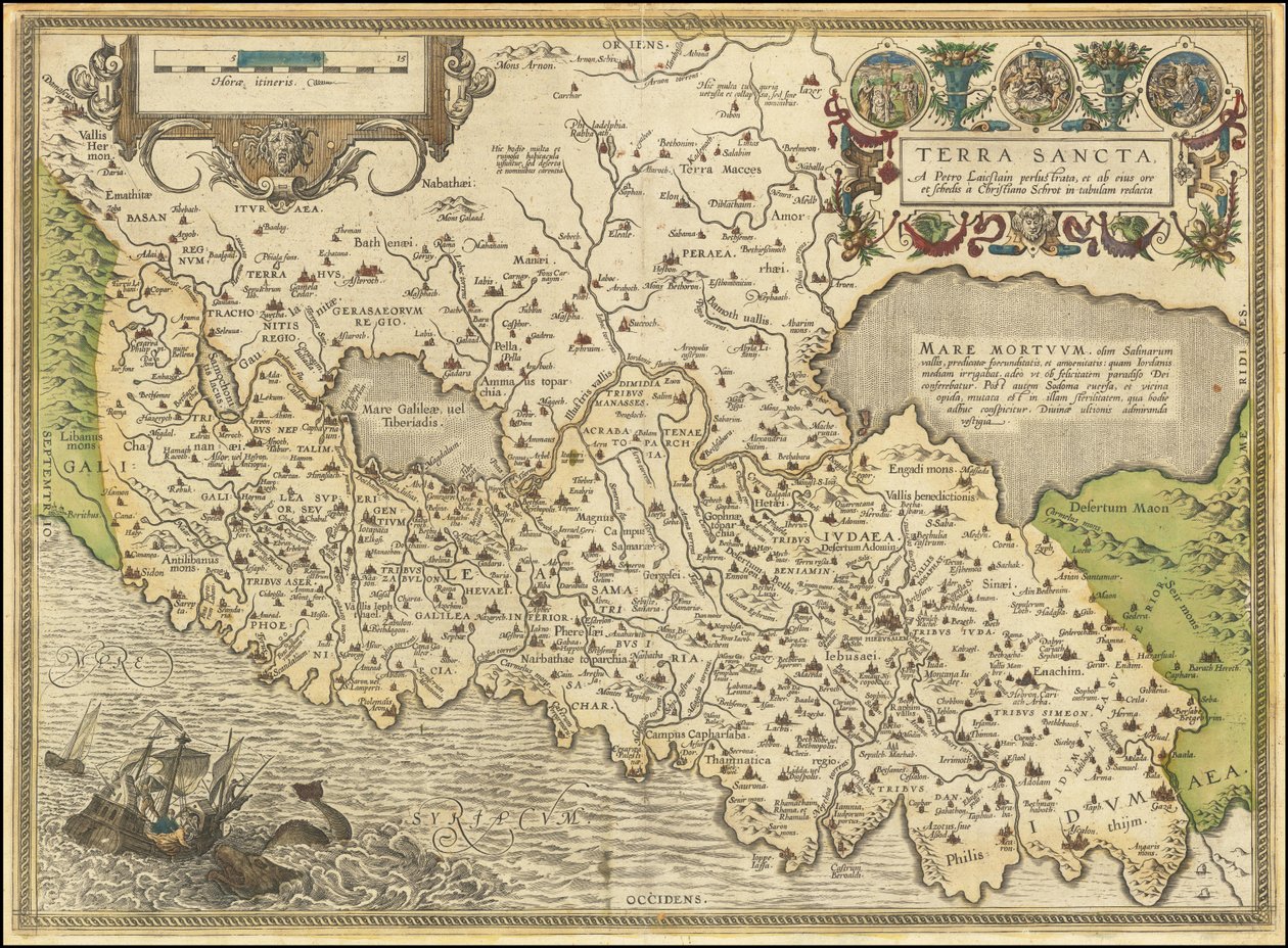 1584 Map - Terra Sancta by Abraham Ortelius: Fine art print