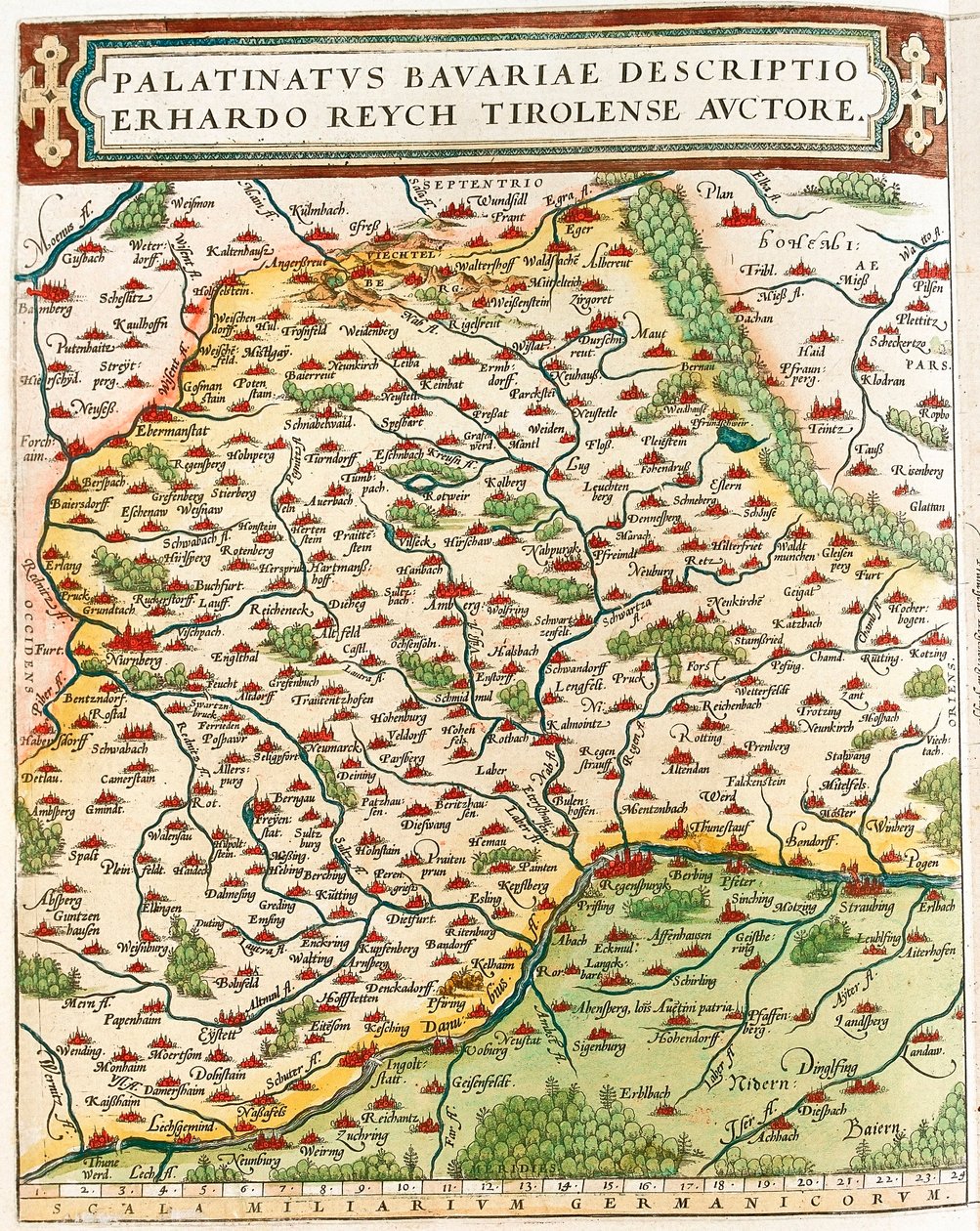 Geography map of the territory of Bavaria in Germany from 'Theatrum ...