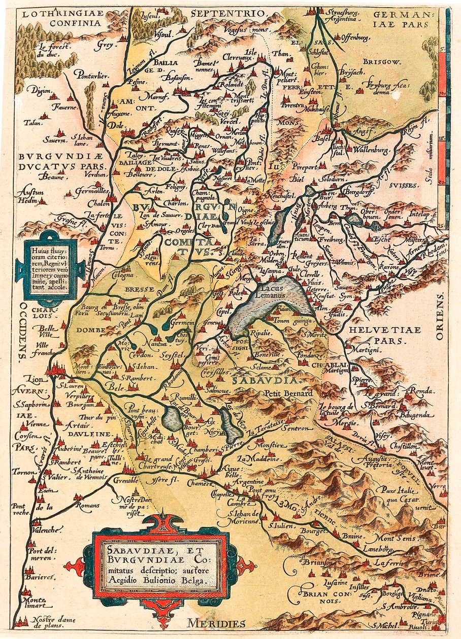Geography Map of the Territory of Burgundy and Savoy from 'Theatrum ...