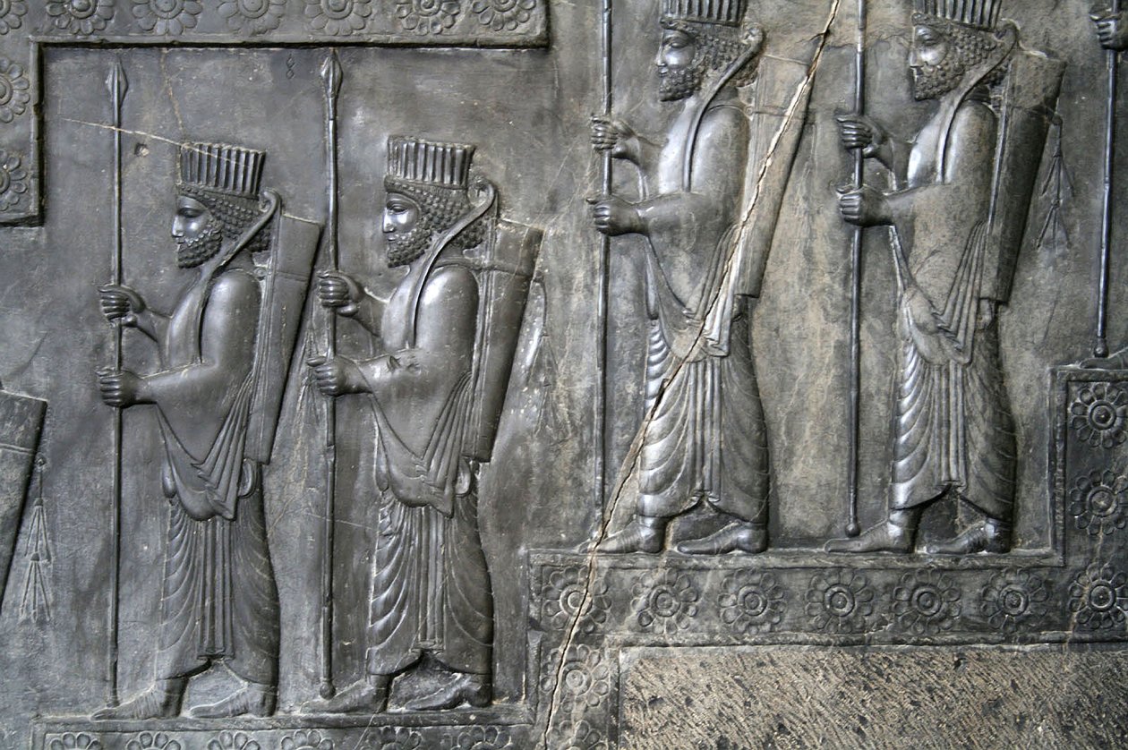 Wall Carving Depicting the Royal Guard, Tachara, Persepolis, c.6th-5th ...