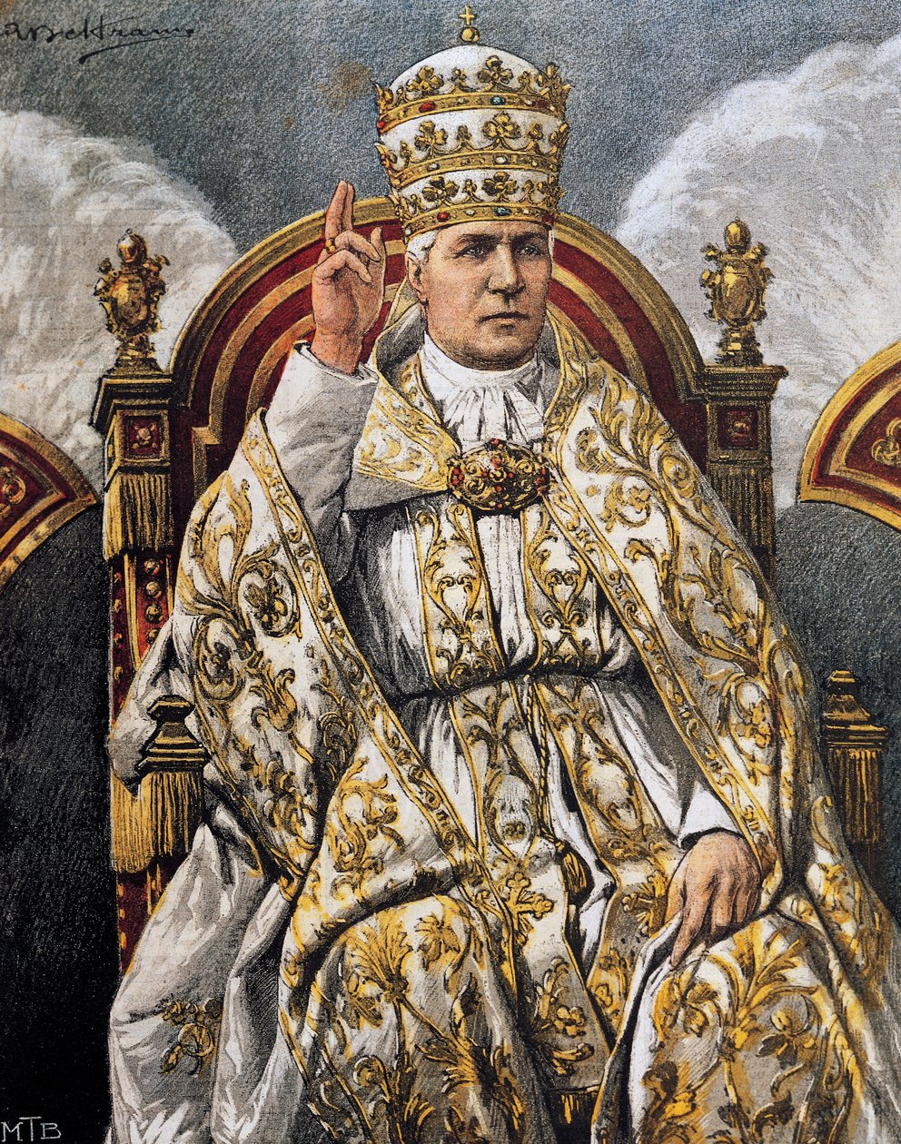 Portrait of Pope Pius X by Achille Beltrame: Fine art print